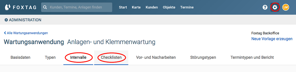 Intervalle und Checklisten richtig zuordnen - Administration - Foxtag ...